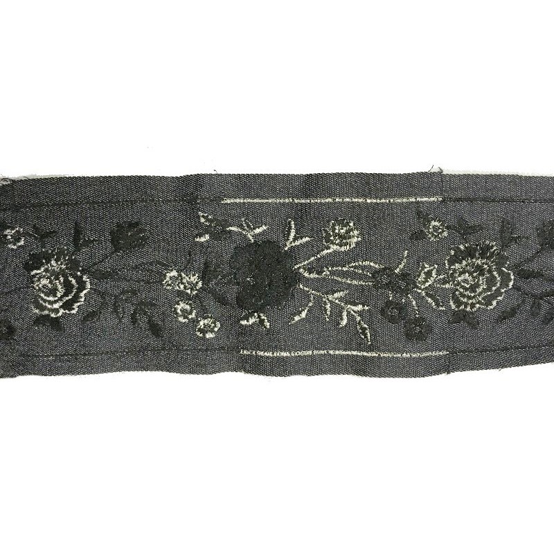 Ruban Bande De tissu Jeans Au Mètre brodé Double Face En 10 Cm Mari...